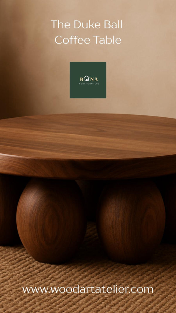 DUKE Ball Coffee Table – Solid Walnut | Sculptural Modern Design ...