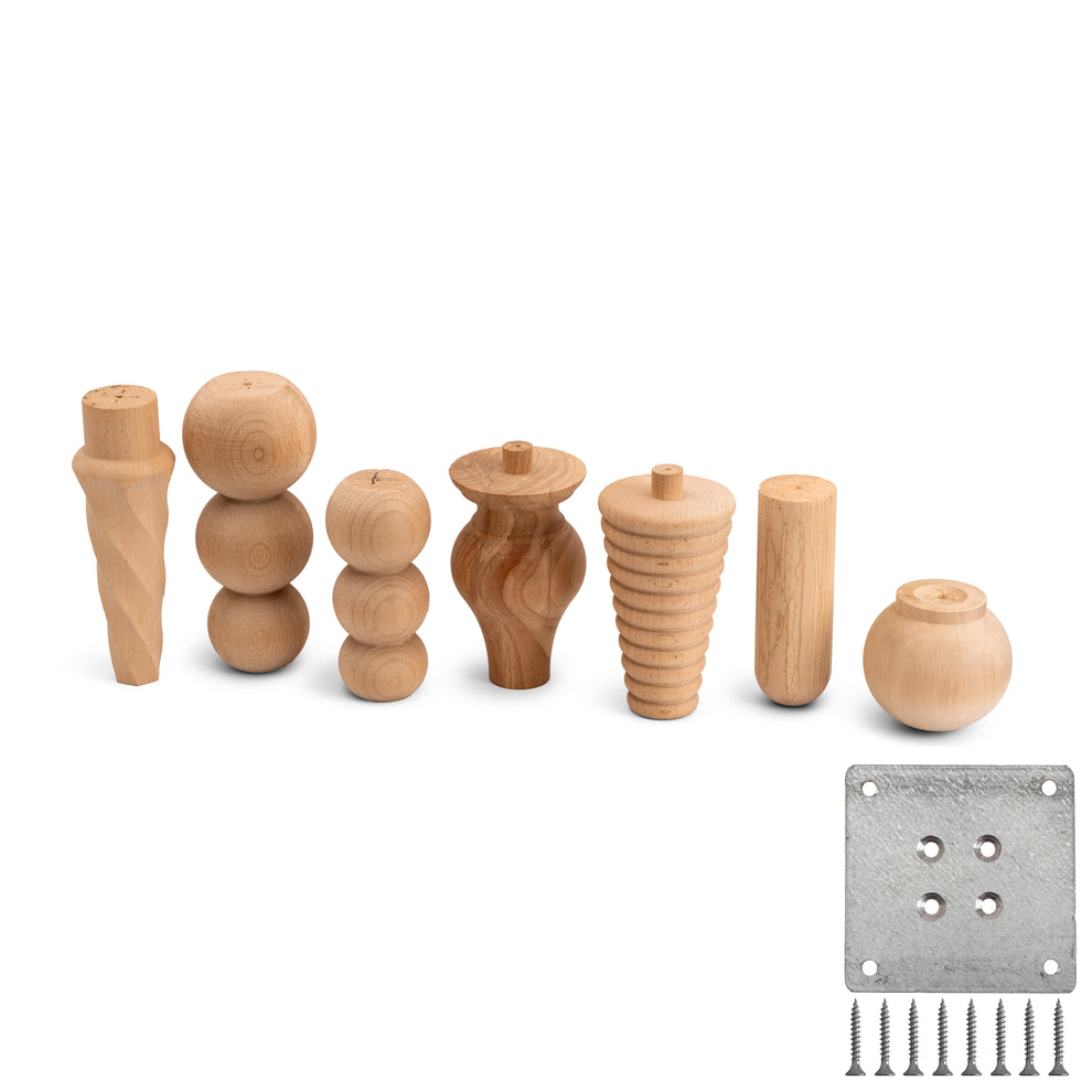Oval wooden furniture leg, Sofa,Cabinet, Bed Wooden Leg - Set of 4 ...